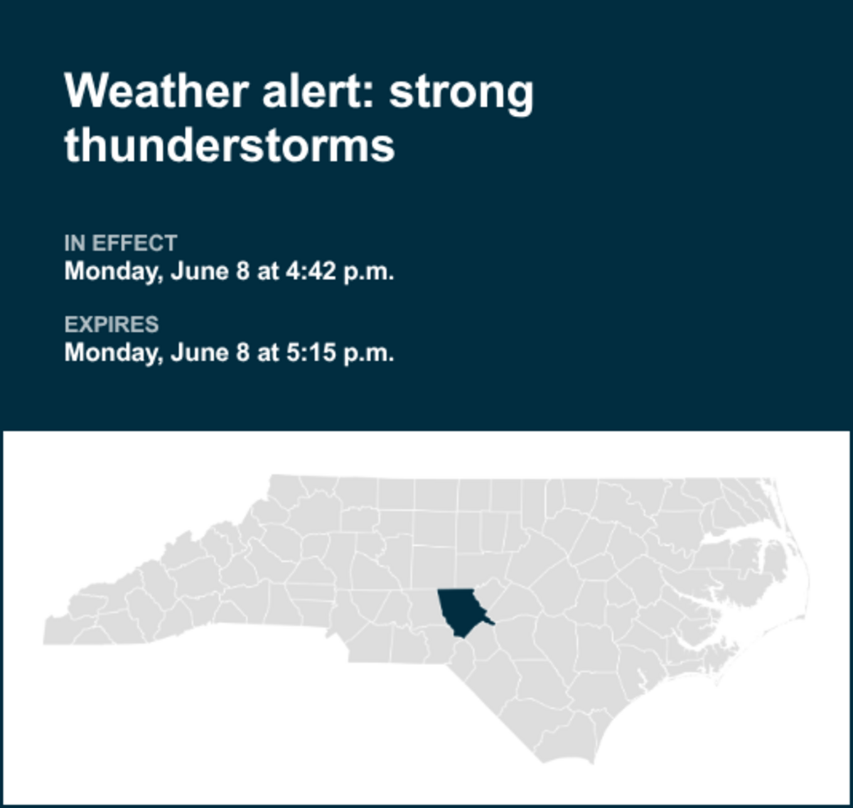 UPDATE: Weather alert affecting Moore County early Monday evening, says ...
