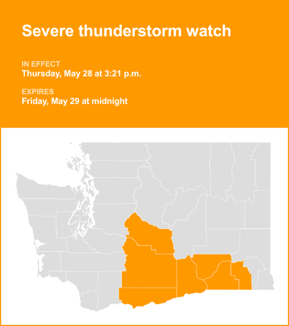 Severe thunderstorm watch active for Eastern Washington until early ...