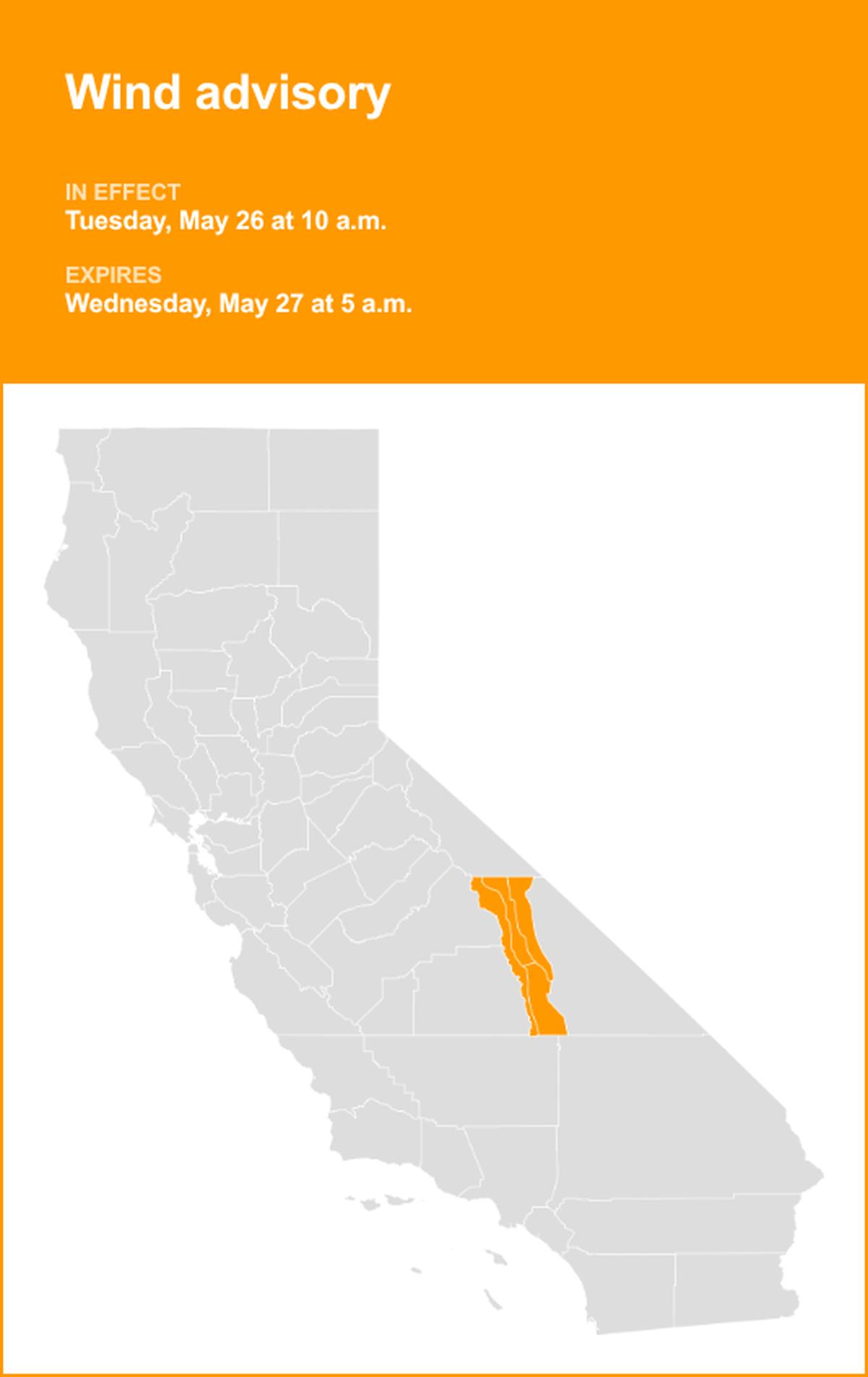 UPDATE: Wind advisory in place for Central California until early ...