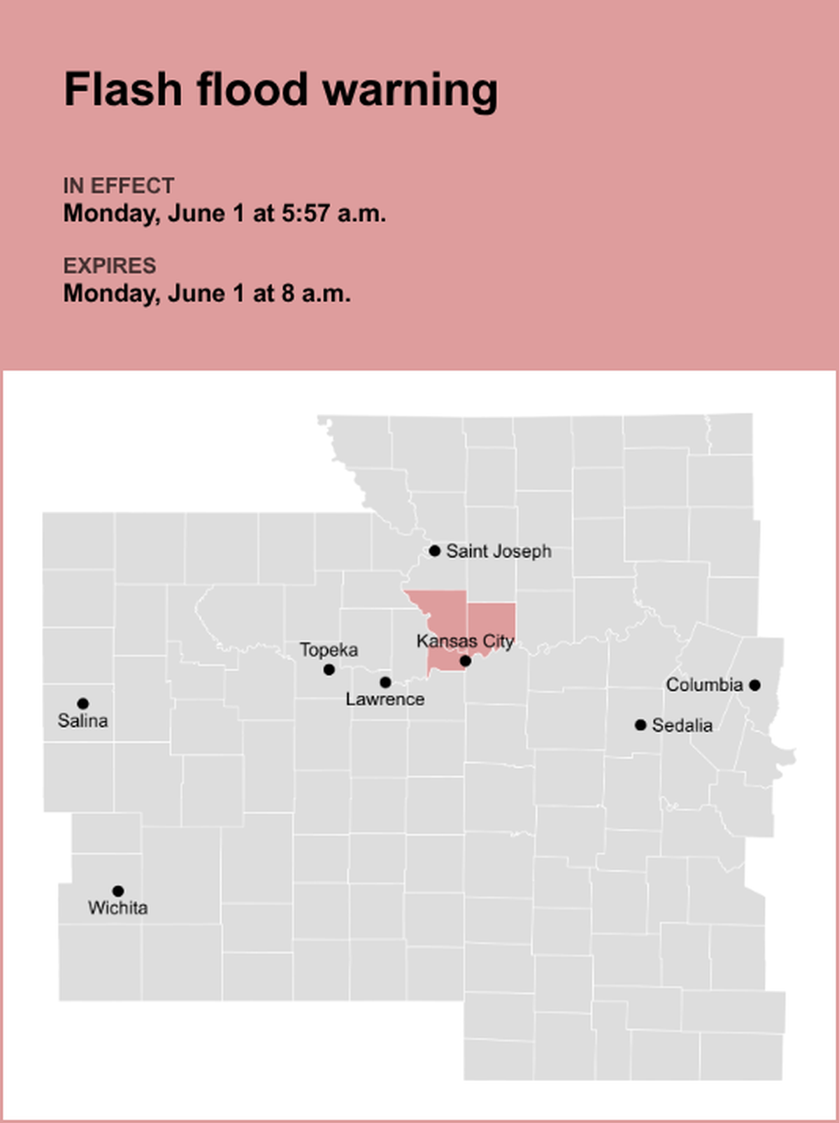 Update: Flash flood warning in place for the Kansas City area Monday ...