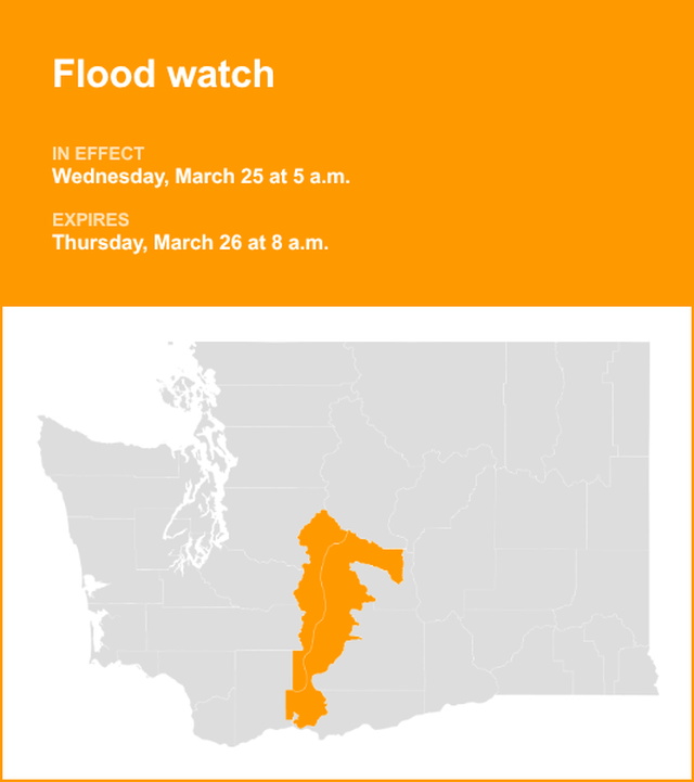 Flood watch for Eastern Cascades for Wednesday and Thursday due to ...